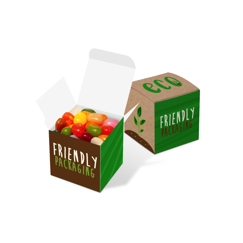 Eco Mini Cube Box Jelly Bean Factory | Sycal Promotional Merchandise