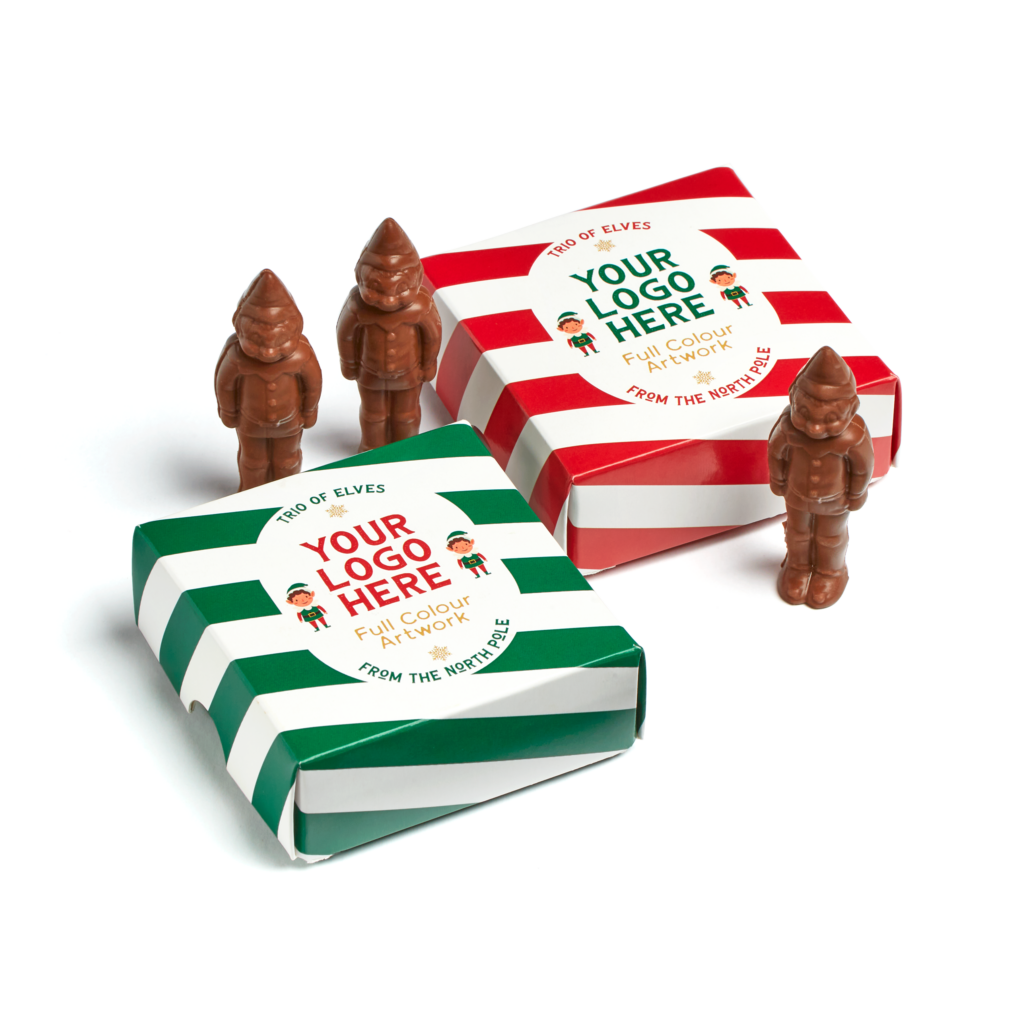 Winter Collection Trio of Chocolate Elves | Sycal Promotional Merchandise